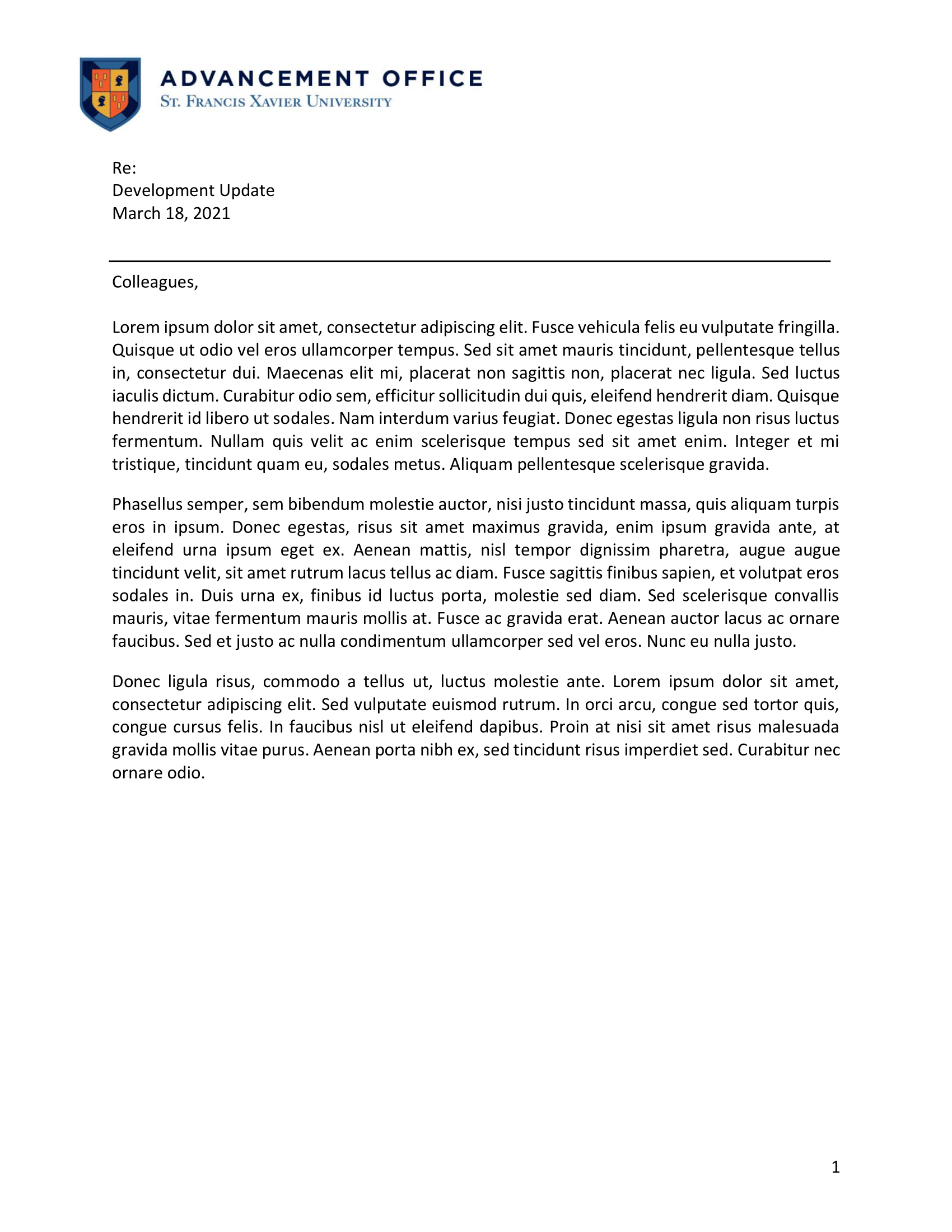 Templates | St. Francis Xavier University