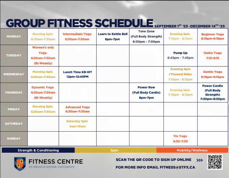 Fitness Centre Classes & Programs | St. Francis Xavier University