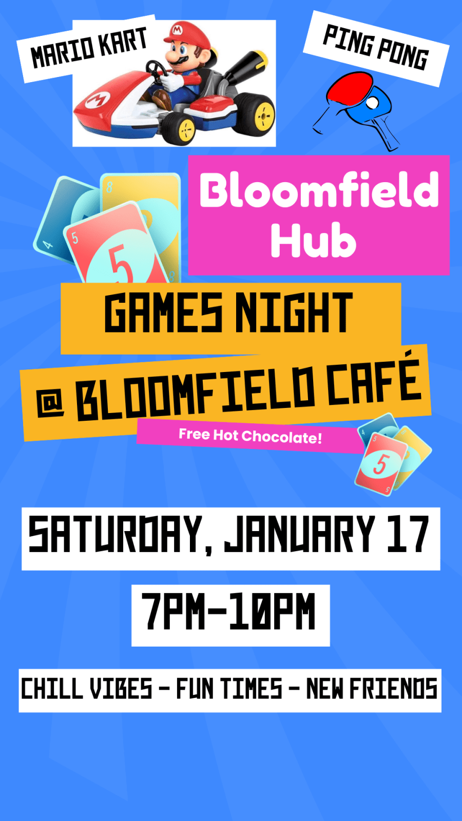 Games Night @ Bloomfield Hub, 2nd Floor Café - Sat, Jan 17th 7pm-10pm ...