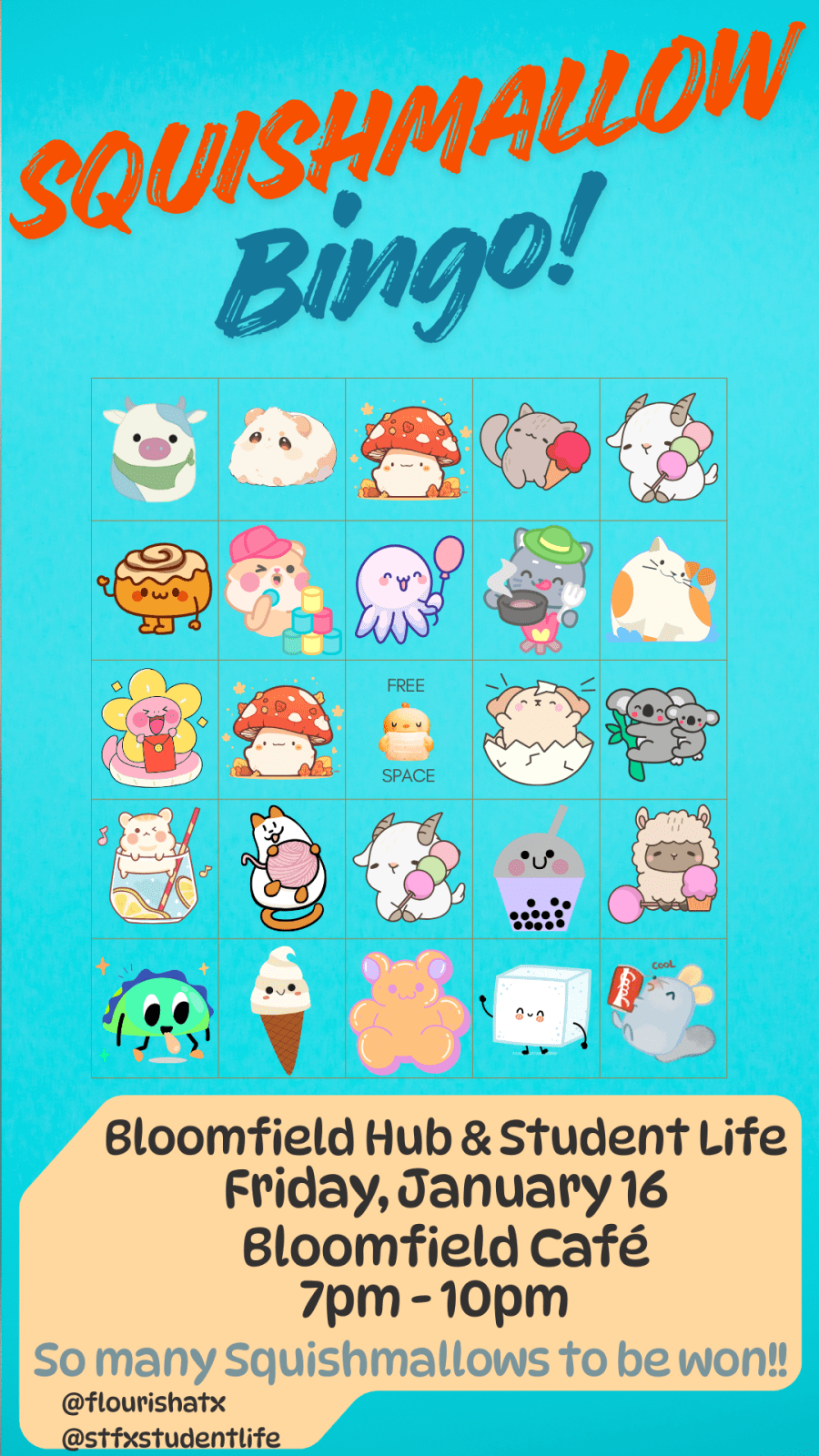 Squishmallow Bingo @ Bloomfield Hub - Friday, January 16th 7pm-10pm ...